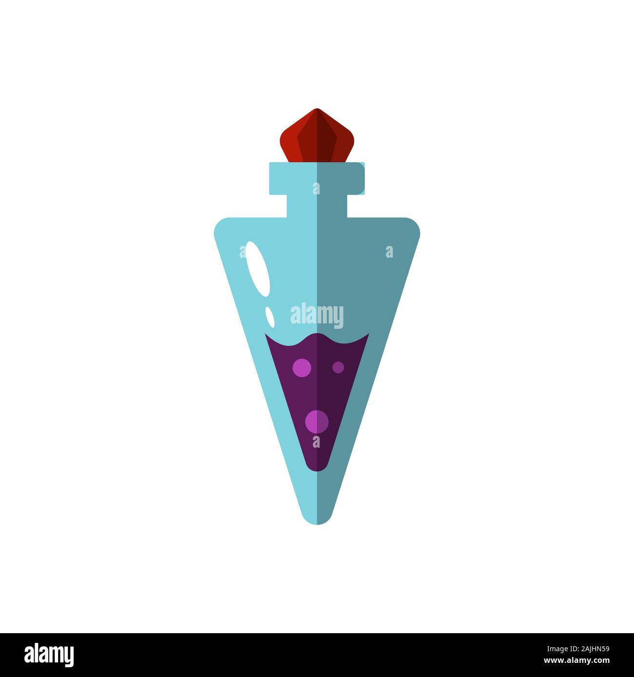 flat magic bottle illustration. Potion bottle icon of witch magic ...