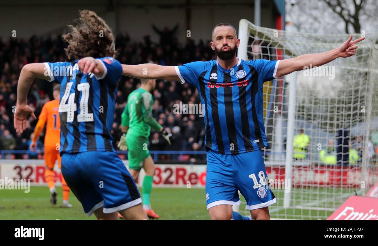 Rochdales aaron wilbraham celebrates scoring hi-res stock photography ...