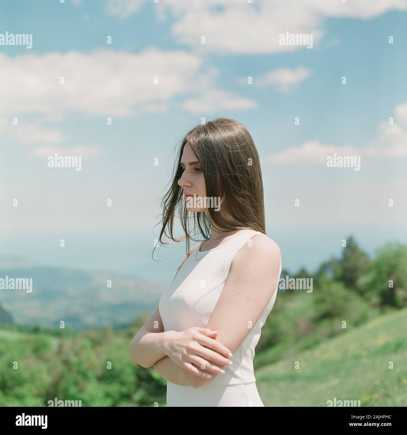 Beautiful attractive dark haired woman hi-res stock photography and ...