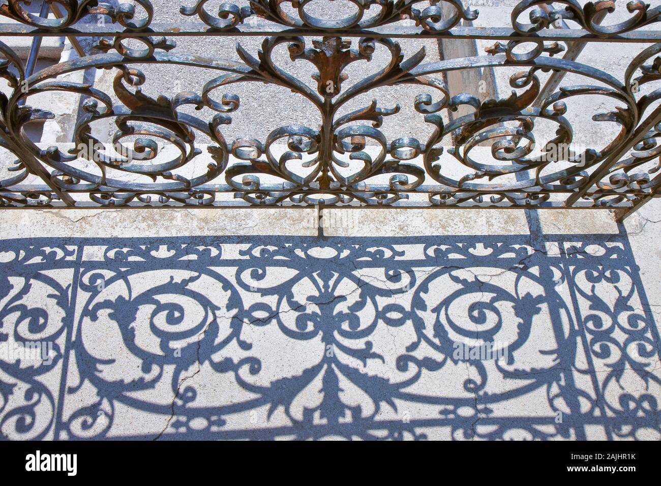 Wrought iron handrail shadow hi-res stock photography and images - Alamy