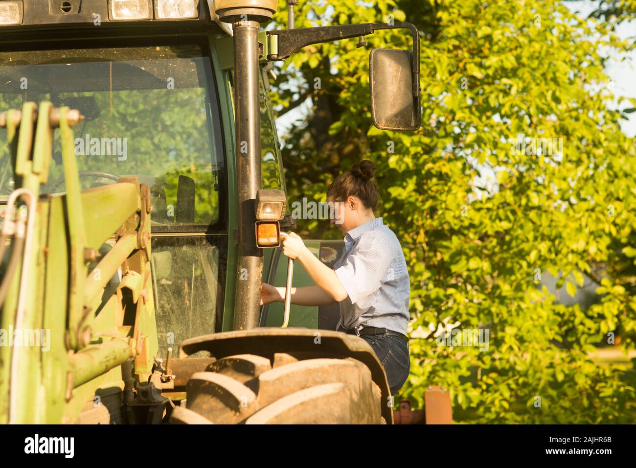 Old woman tractor on farm hi-res stock photography and images - Alamy