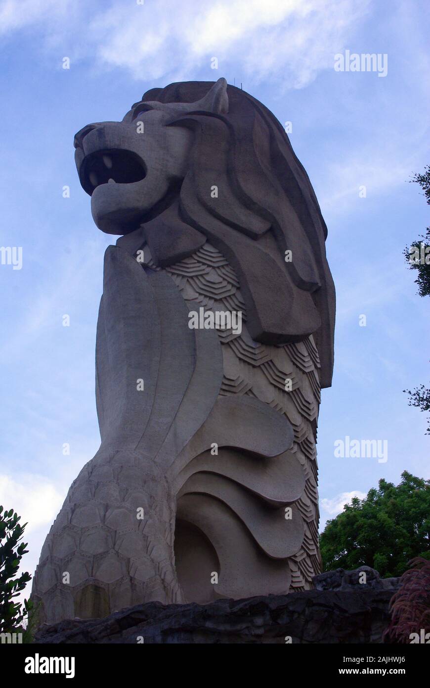 Merlion, Singapore's iconic symbol, depicted as a mythical creature ...