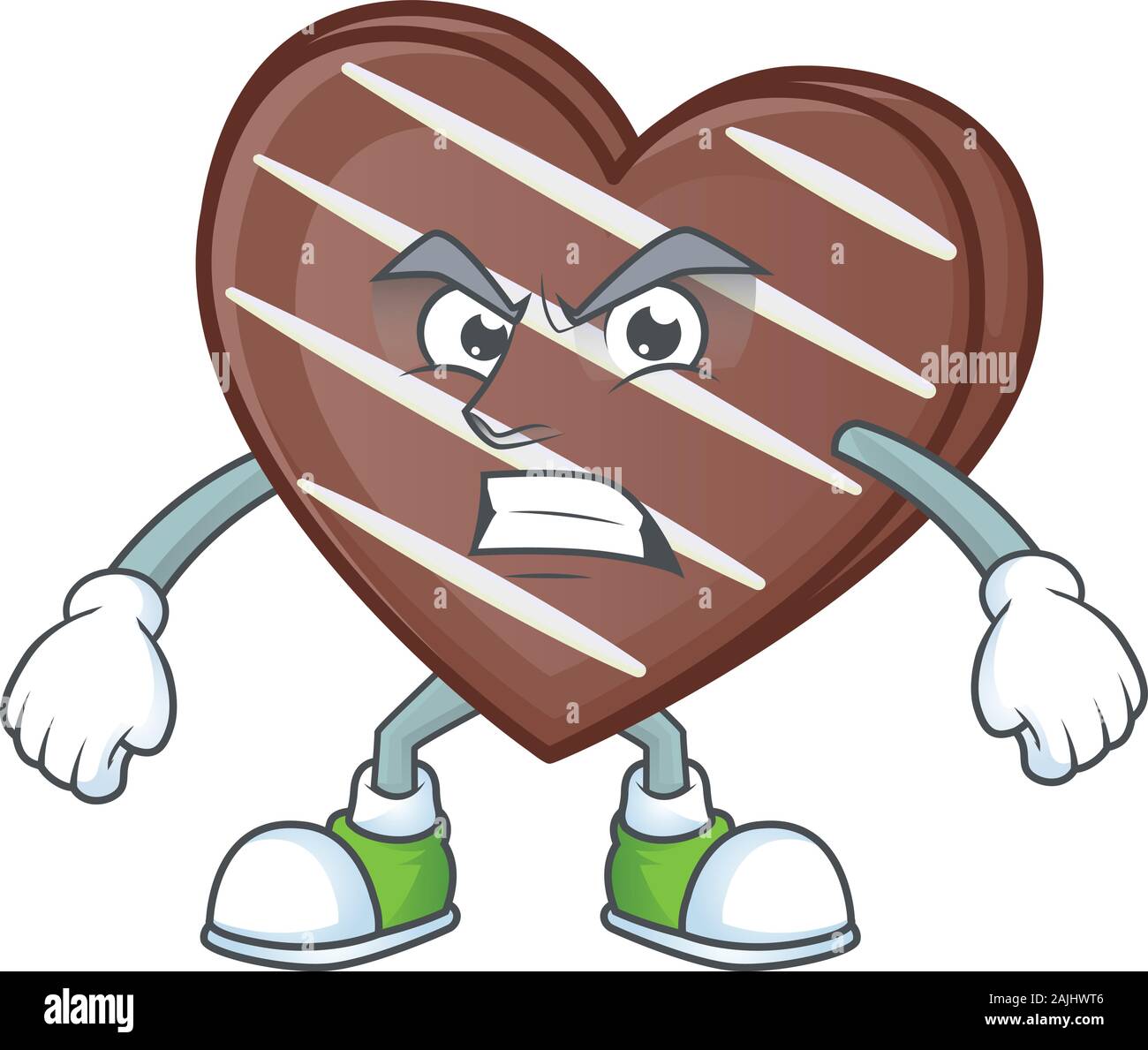 cartoon character of stripes chocolate bar with angry face Stock Vector ...
