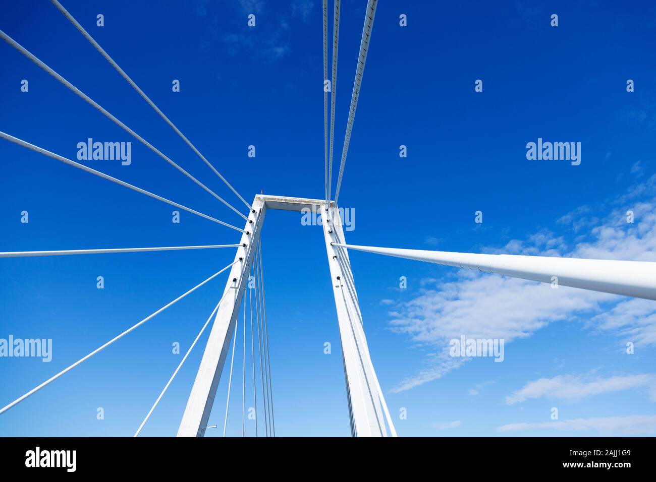 newly built pylon bridge over the Ume River near Strompilen Stock Photo ...