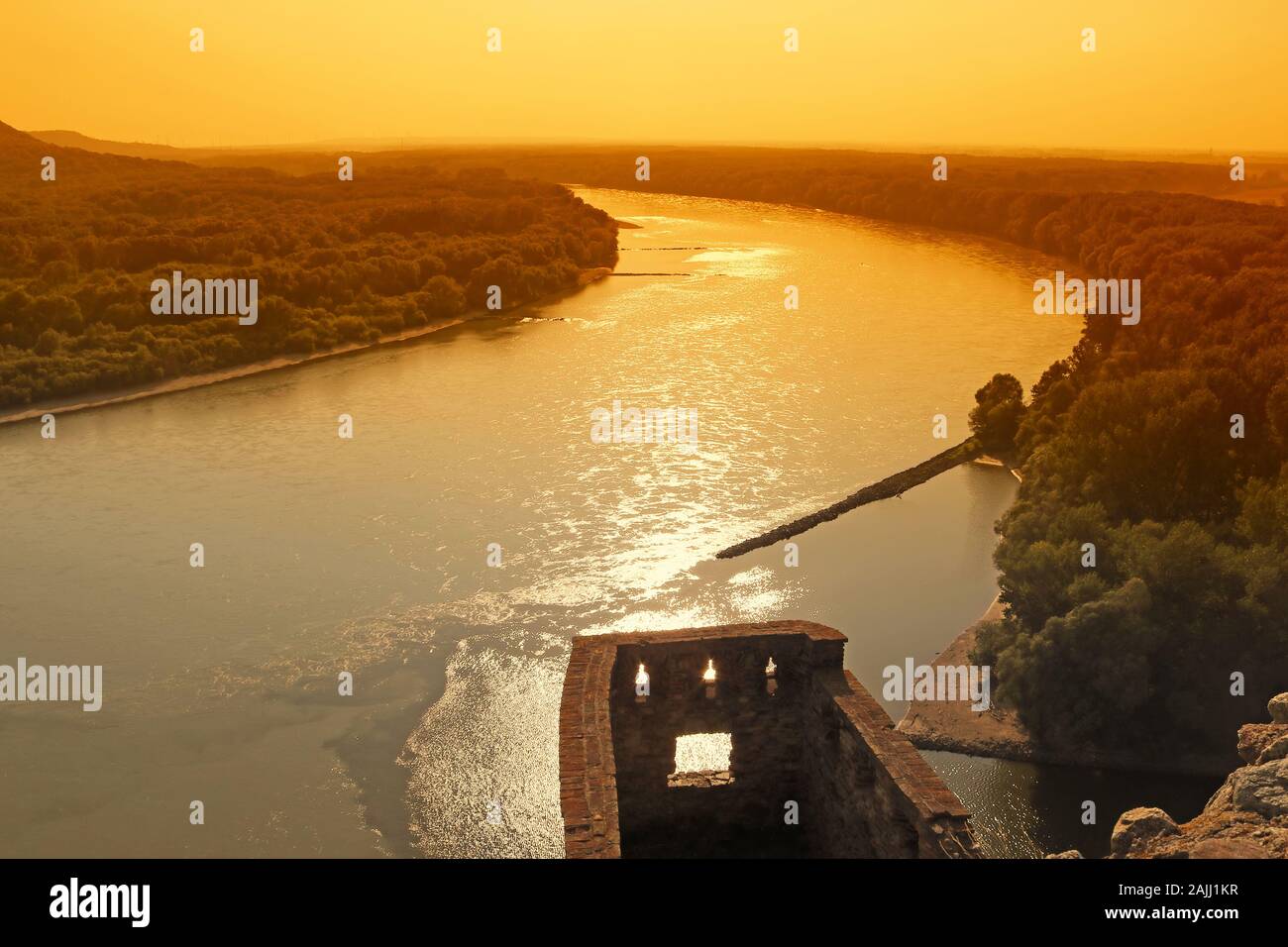 View of Danube River from Devin Castle in Bratislava, Slovakia, Europe ...