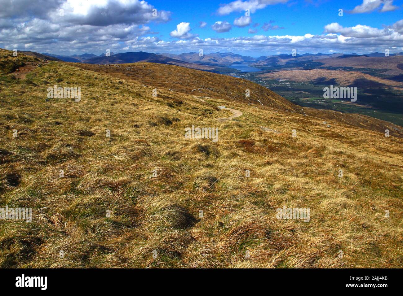 Scotland - Wide panorama from Ben Nevis in spring Stock Photo - Alamy