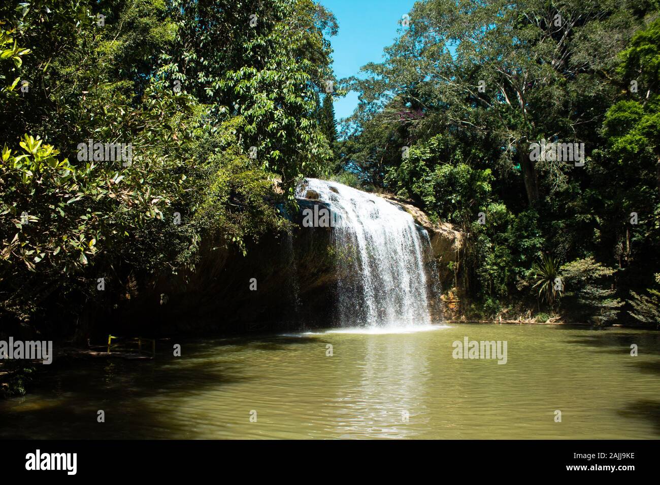 Mountain stream Waterfall Prenn, Vietnam, scenic natural swimming pool ...