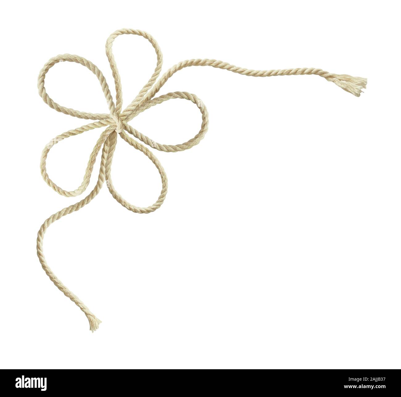 White cotton rope bow isolated on white. Flower shape Stock Photo - Alamy
