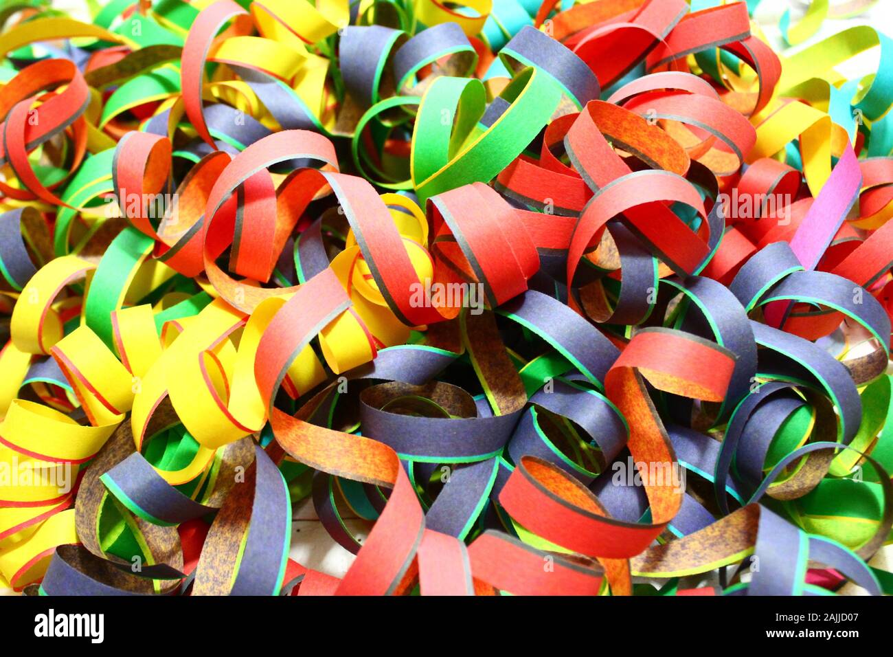 The picture shows colorful paper streamers Stock Photo - Alamy