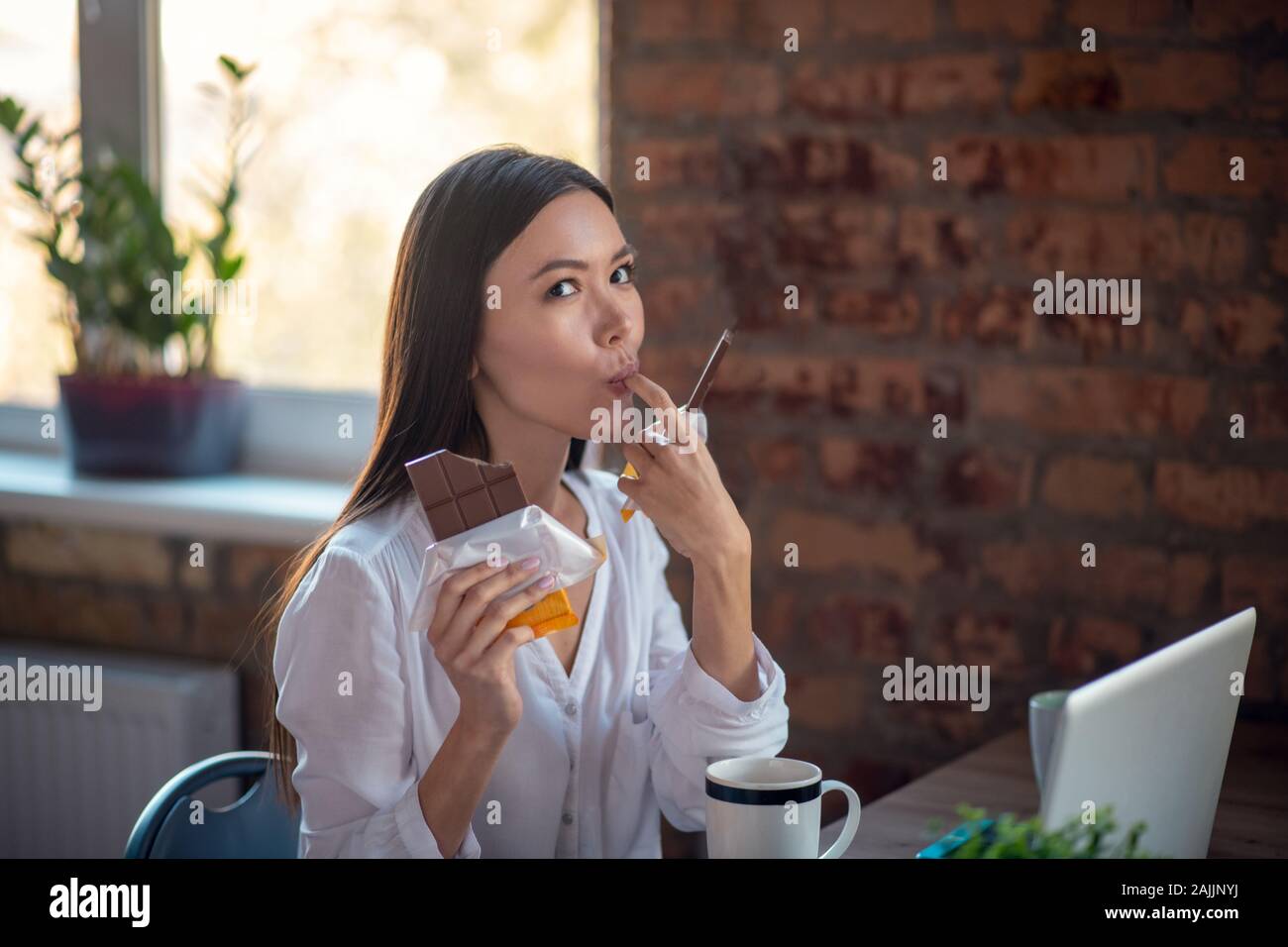 Dark chocolate woman hi-res stock photography and images - Alamy