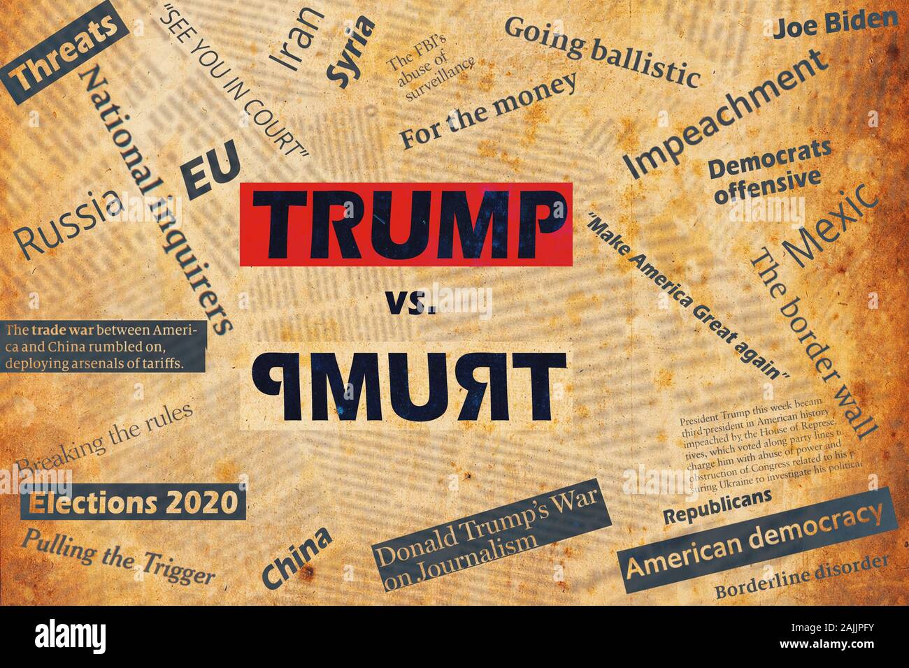 Newspaper headlines collage hi-res stock photography and images - Alamy