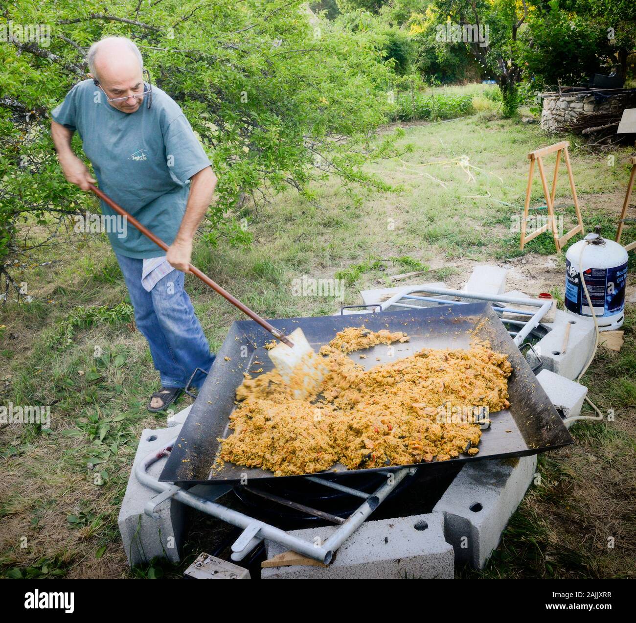 Traditional preparation of paella hi-res stock photography and images ...