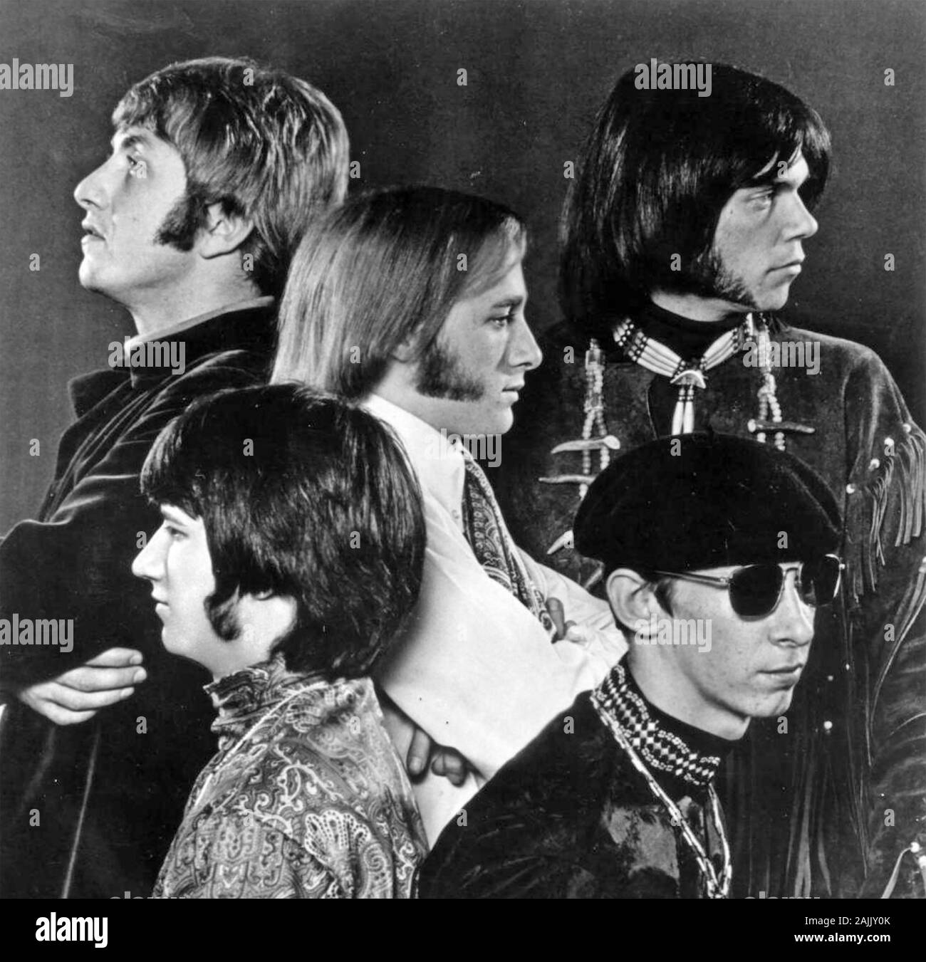 BUFFALO SPRINGFIELD Promotional photo of American rock group about 1966 ...