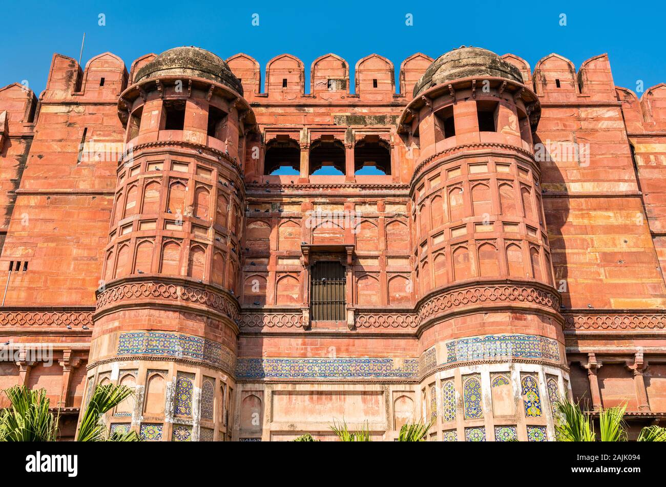 Amar Singh Gate of Agra Fort. UNESCO heritage site in India Stock Photo ...