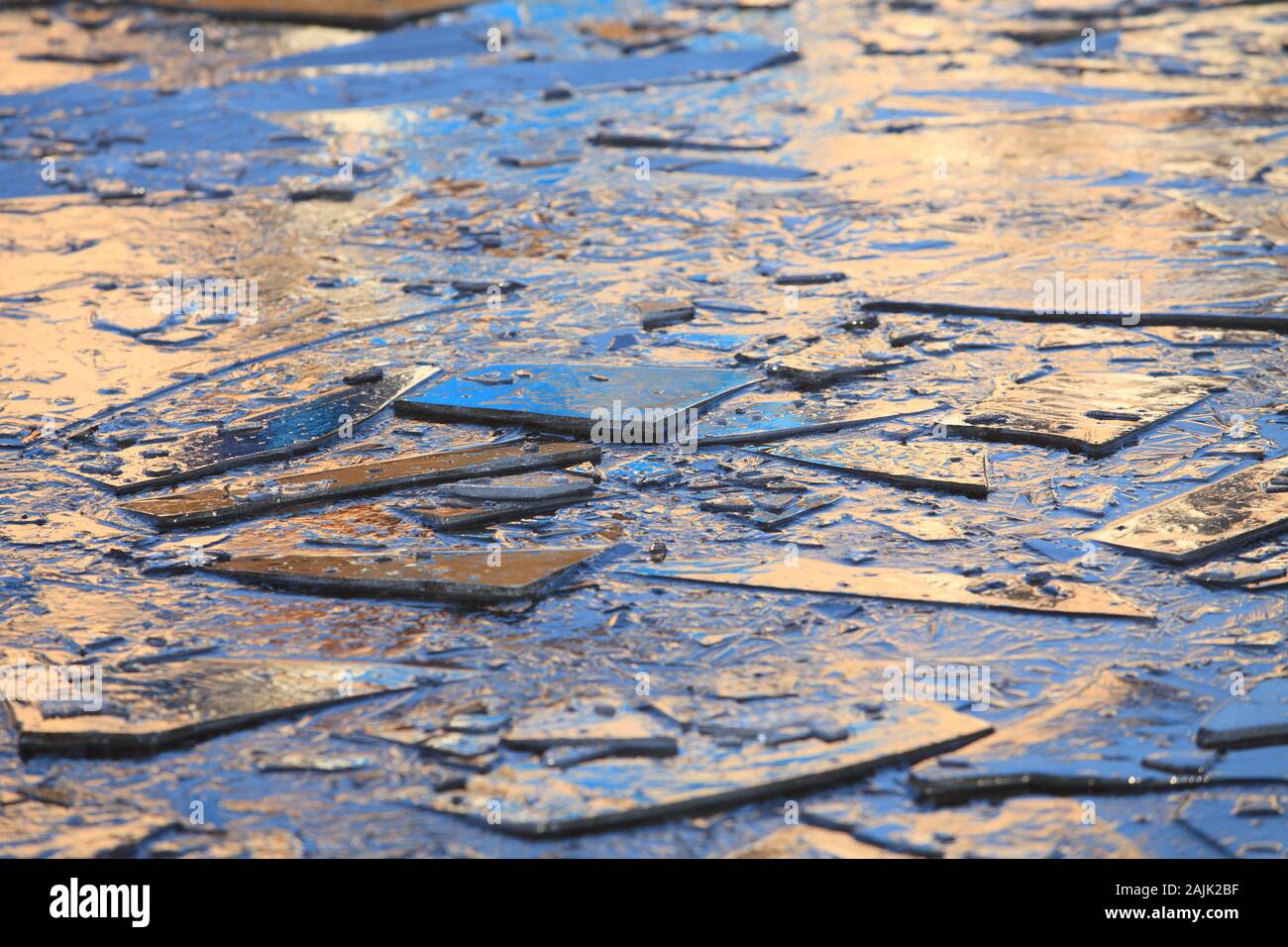 Thin blue ice shards background Stock Photo - Alamy