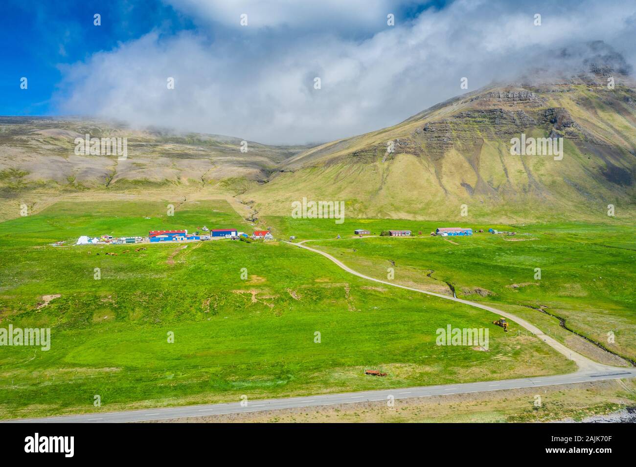Aerial view on Icelandic landscape from air. Famous place. Travel ...
