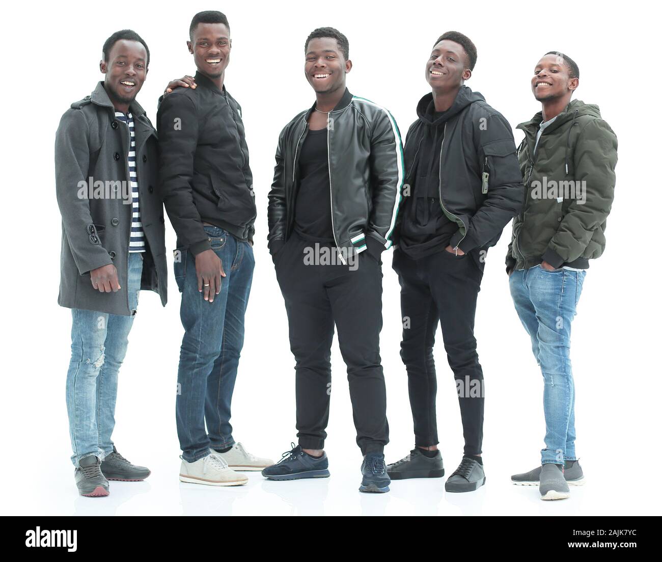 five lucky guys pointing at you . isolated on white Stock Photo - Alamy