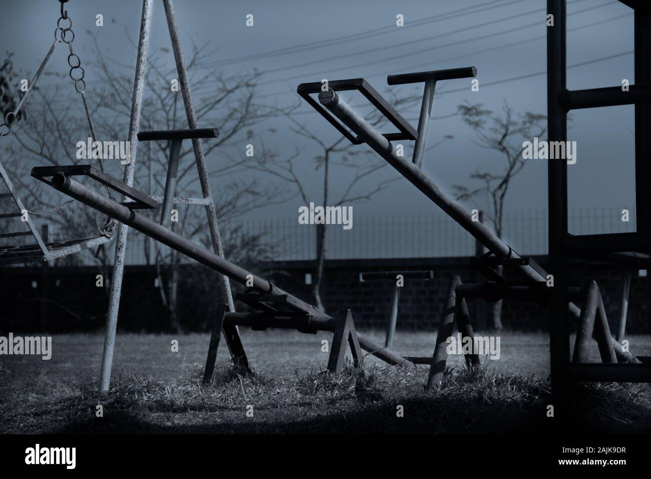 Abandoned playground with slide hi-res stock photography and images - Alamy