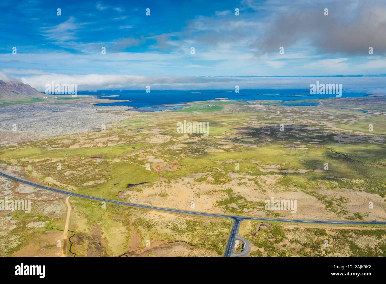 Aerial view on Icelandic landscape from air. Famous place. Travel ...