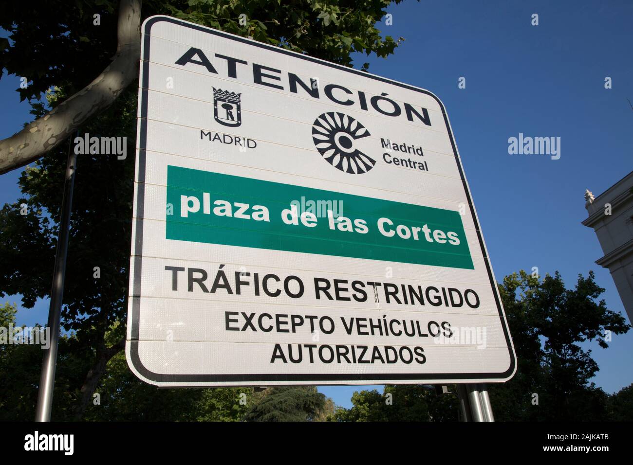 Traffic Control Sign, Madrid, Spain Stock Photo - Alamy