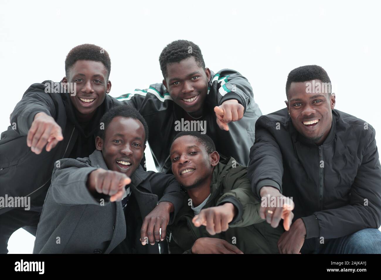 group of friends looking at the camera Stock Photo - Alamy