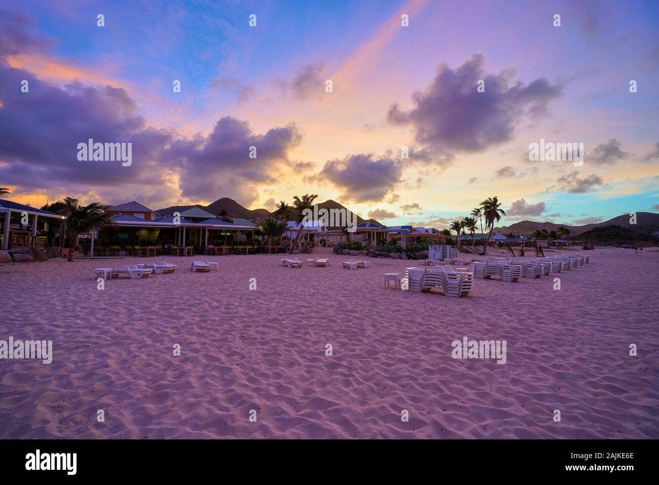 Day at the beach in SXM caribbean Stock Photo - Alamy