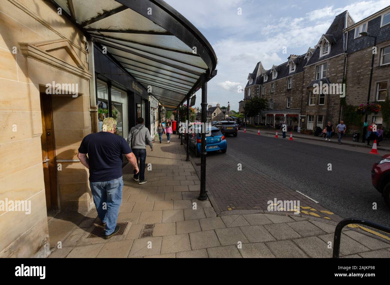 People on the High Street in Pitlochry Perthshire Scotland UK Stock ...