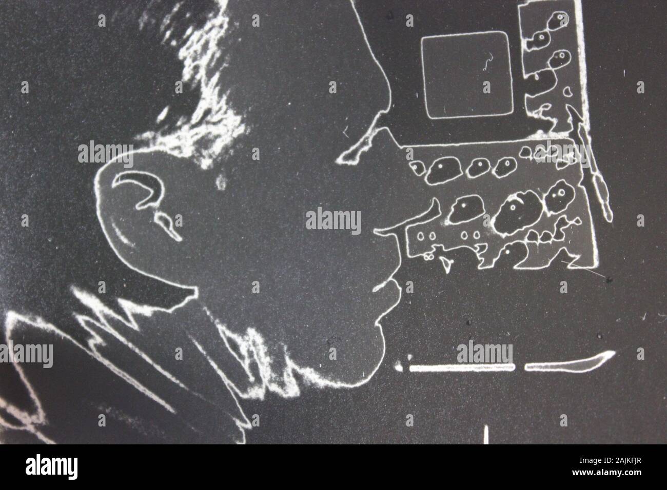 Fine 1970s black and white photography of a man reading an airport ...