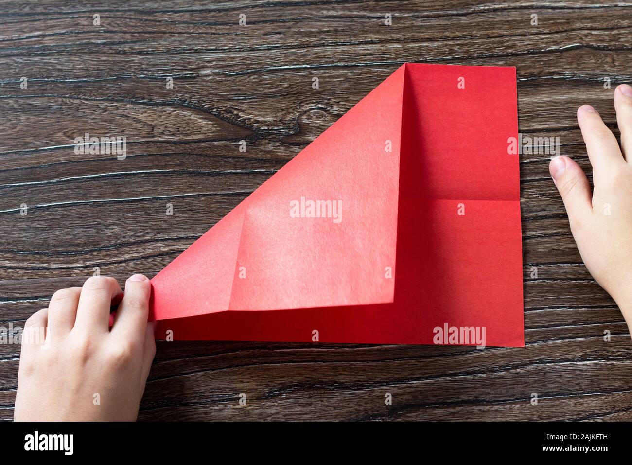 Step 3 origami. Greeting card with valentine heart congratulation ...