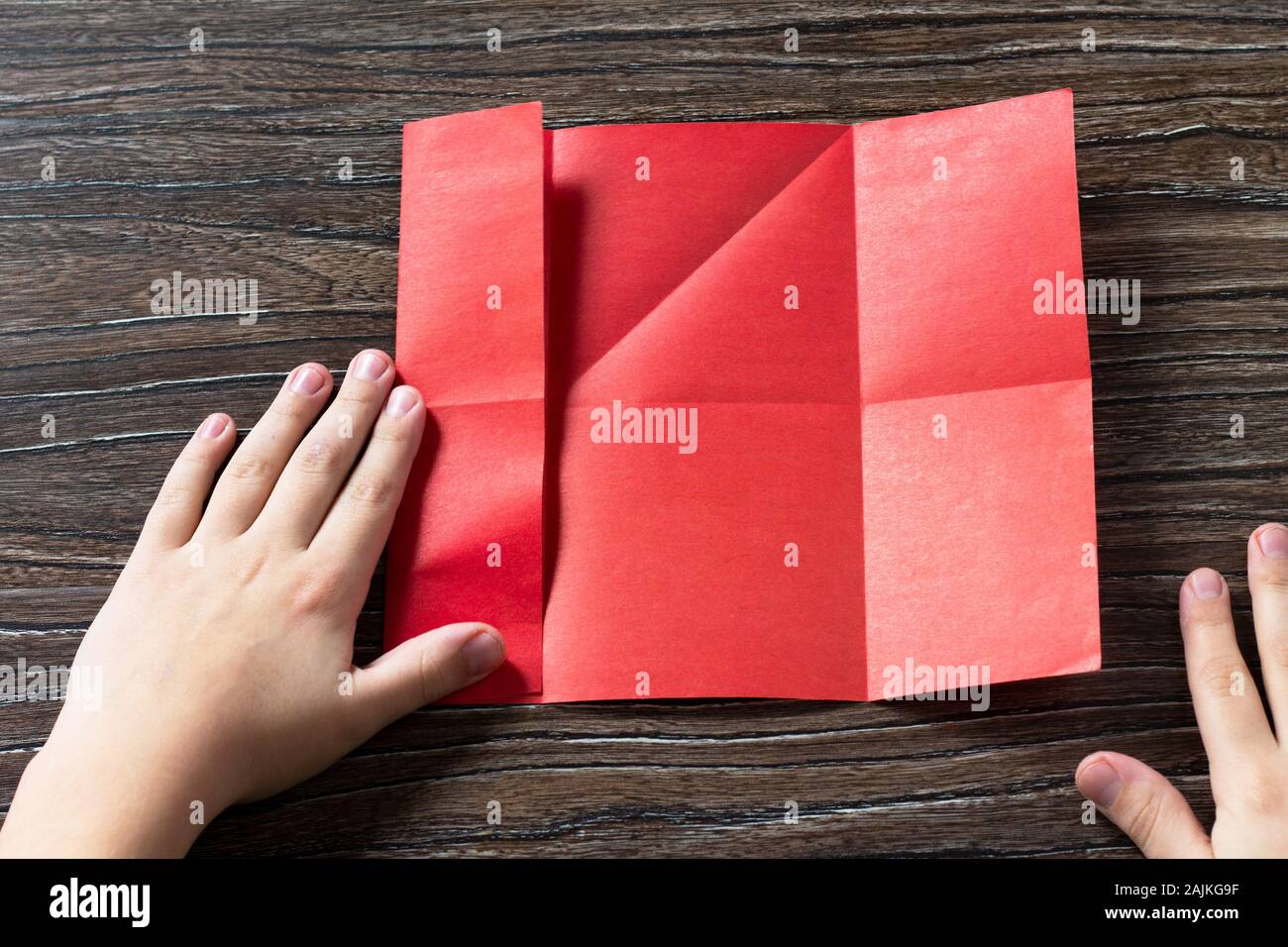 Step 6 origami. Greeting card with valentine heart congratulation ...