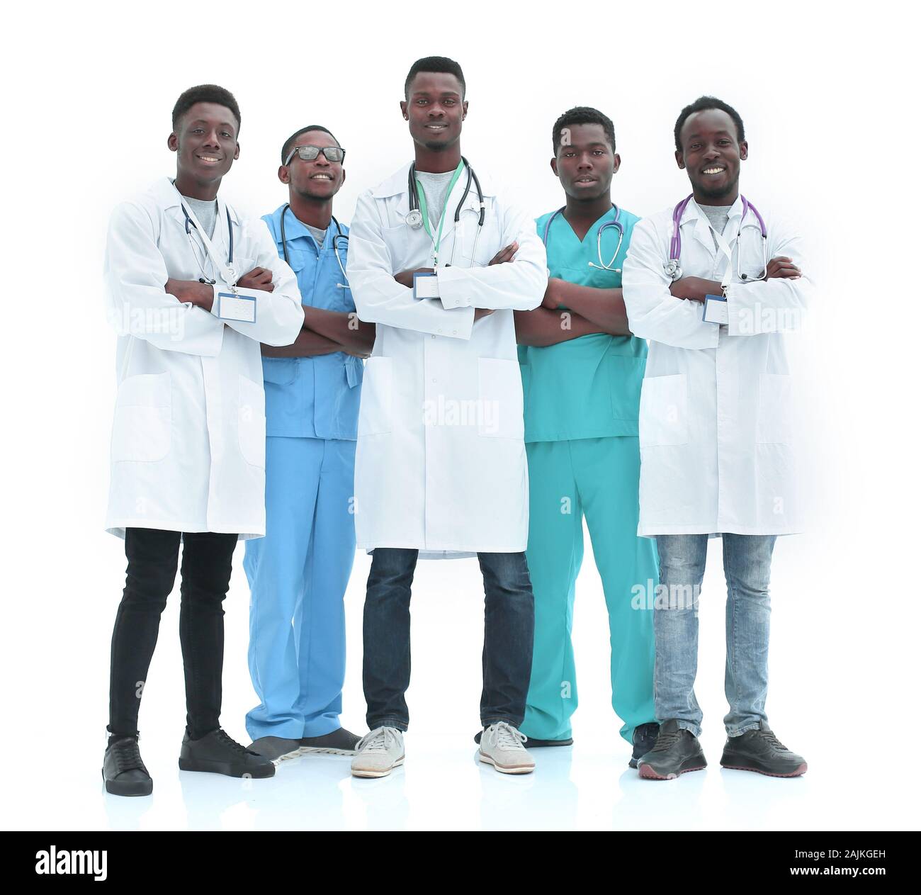 in full growth. professional group of doctors standing together Stock ...