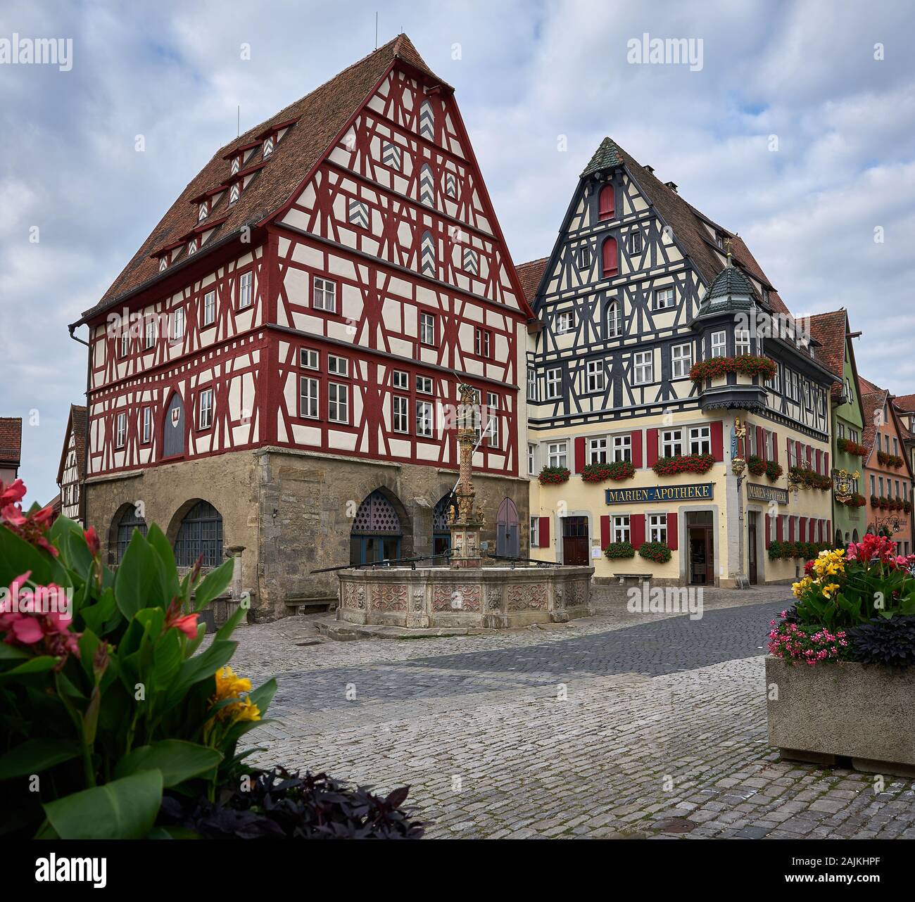 Medieval High-Rises with gorgeous half-timbered construction in the old ...