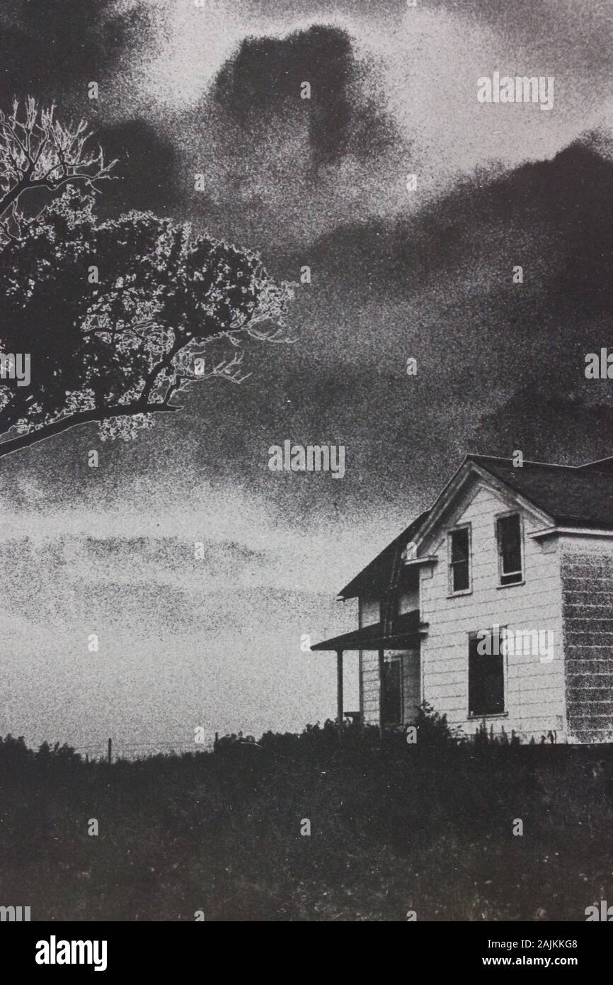 Fine seventies extreme black and white photography of a vintage rural ...