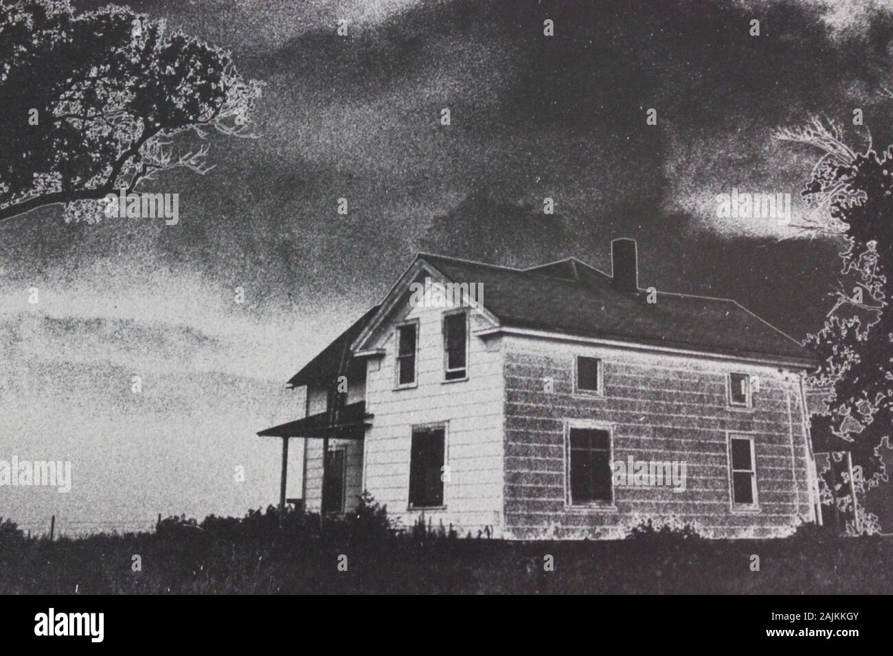 Fine seventies extreme black and white photography of a vintage rural ...