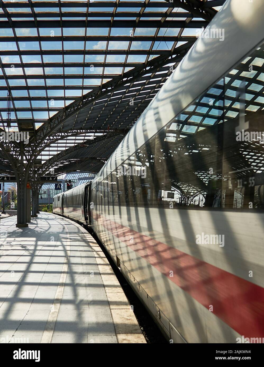 Interesting light and shadows from the glass roof in Cologne main train ...