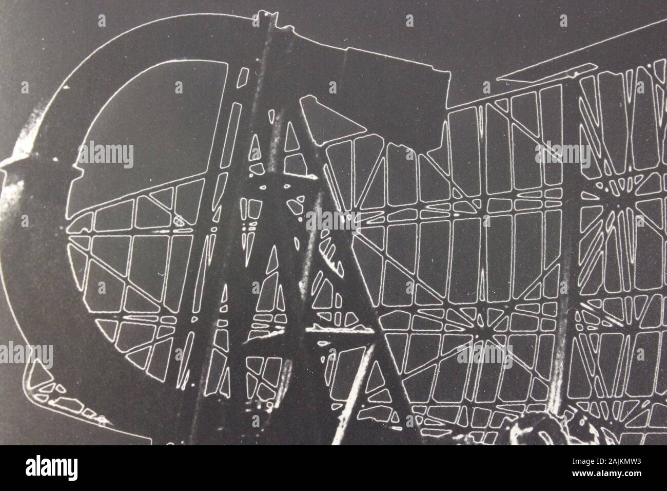 Fine seventies black and white photography of a vintage aircraft radar ...