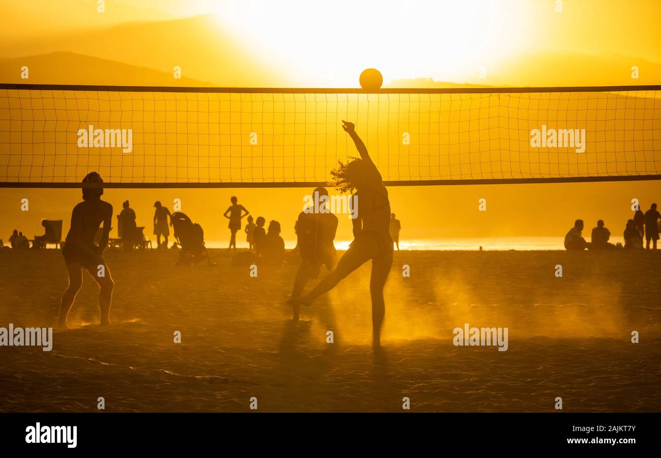 Volleyball At Sunset High Resolution Stock Photography and Images - Alamy
