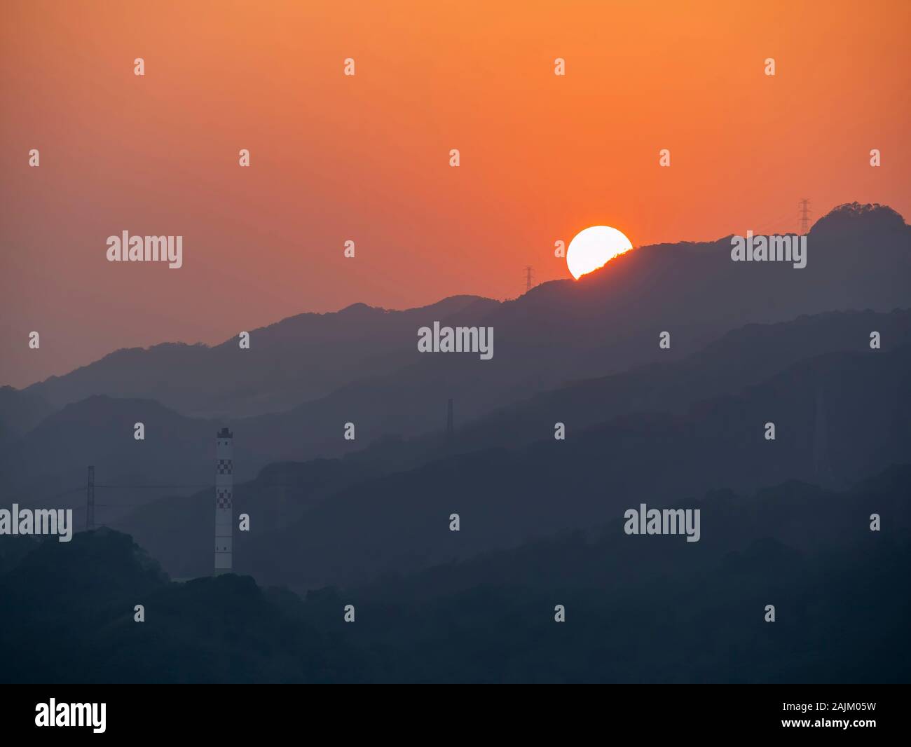 Sunset landscape of new taipei city at Taiwan Stock Photo - Alamy