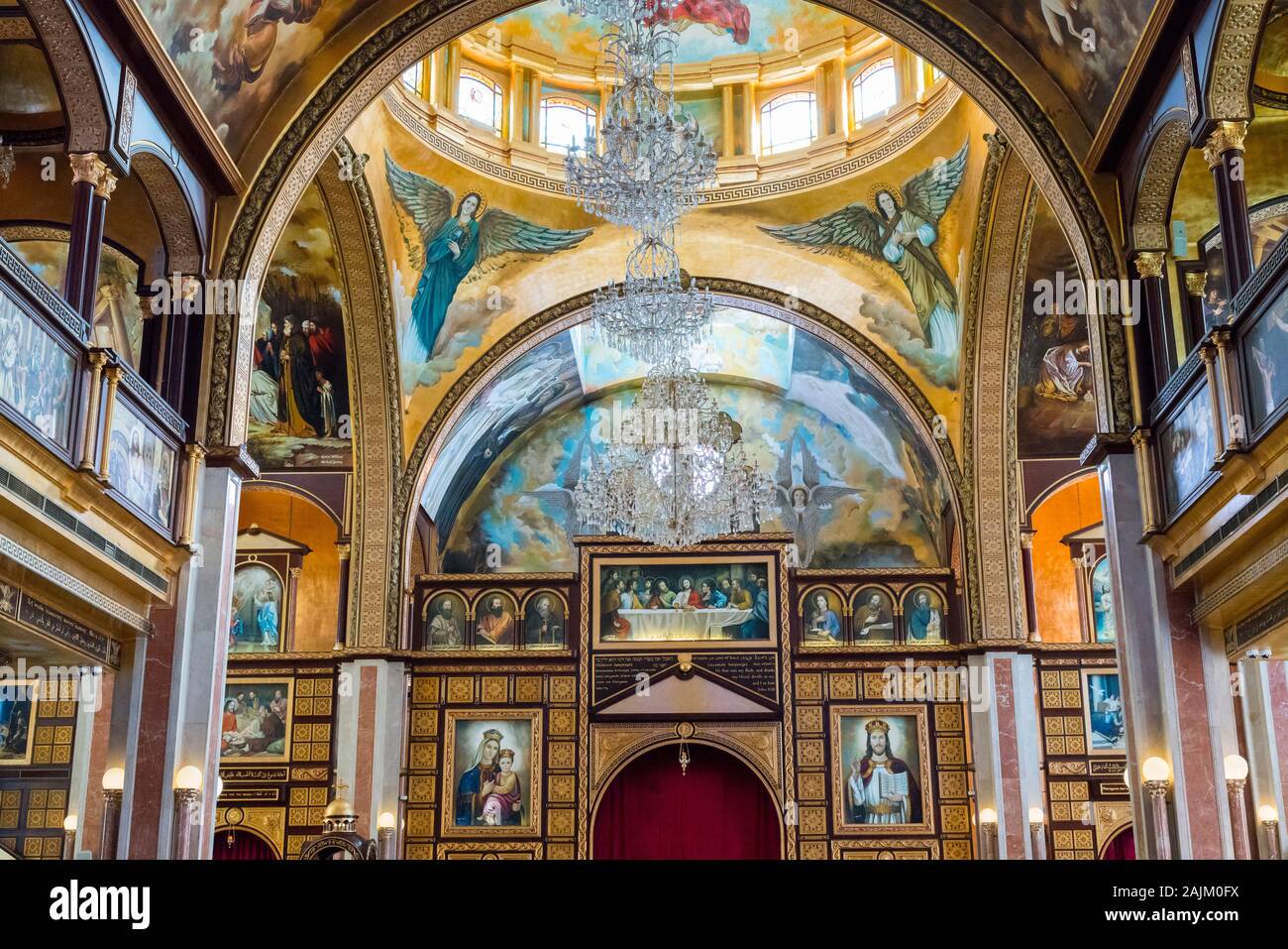 Coptic cross wall painting egypt hi-res stock photography and images ...