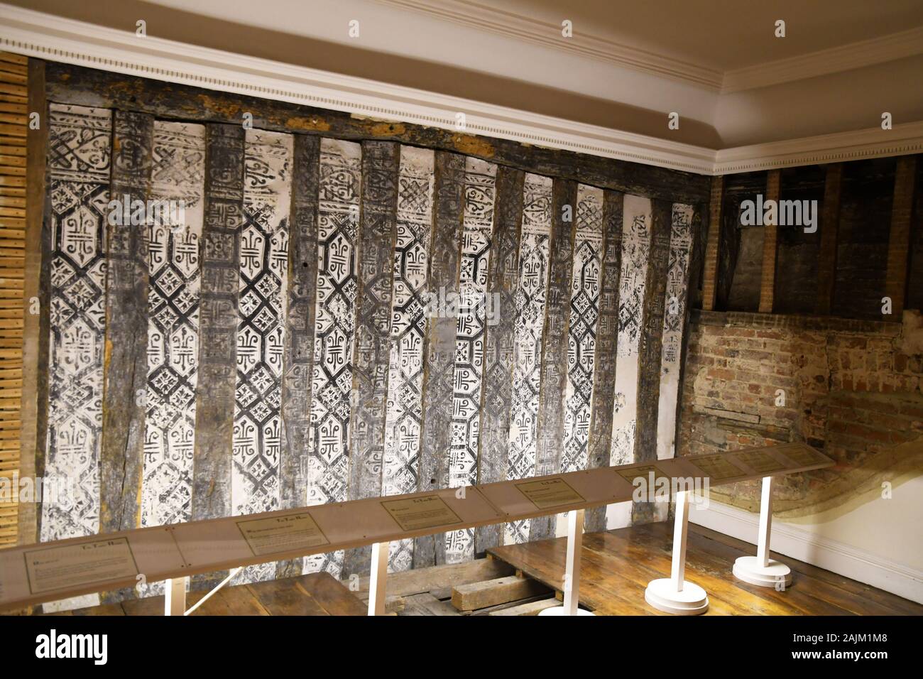 Original wall in the Tudor House inside the Bucks County Museum ...