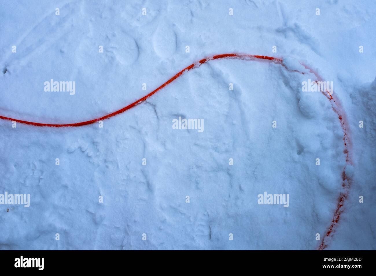 Electric cable in snow Stock Photo - Alamy