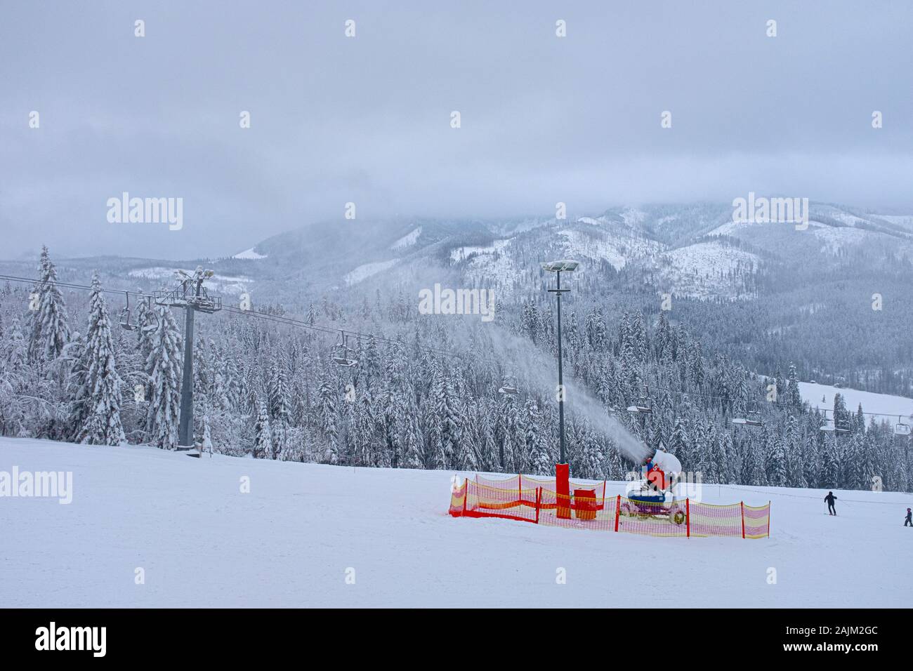 Snow machine on ski slope, zakopane, poland Stock Photo - Alamy