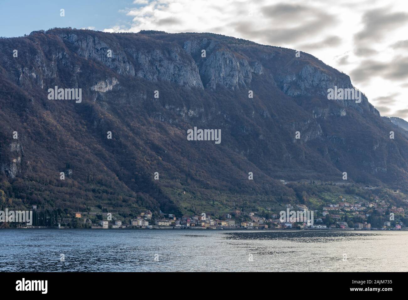 Beautiful landscape on Lake Como in December time Stock Photo - Alamy