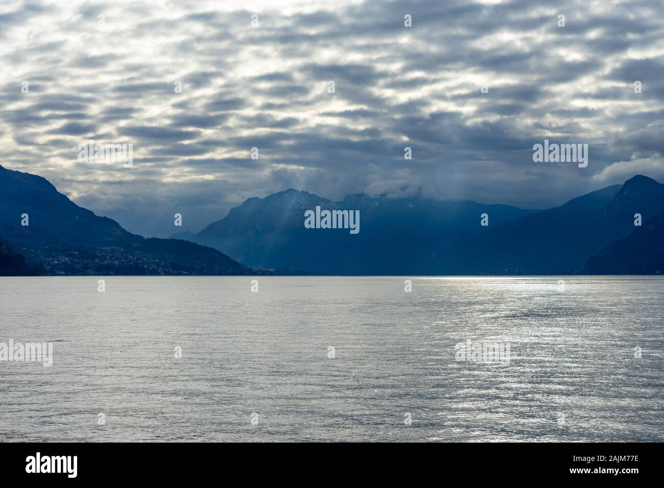 Beautiful landscape on Lake Como in December time Stock Photo - Alamy
