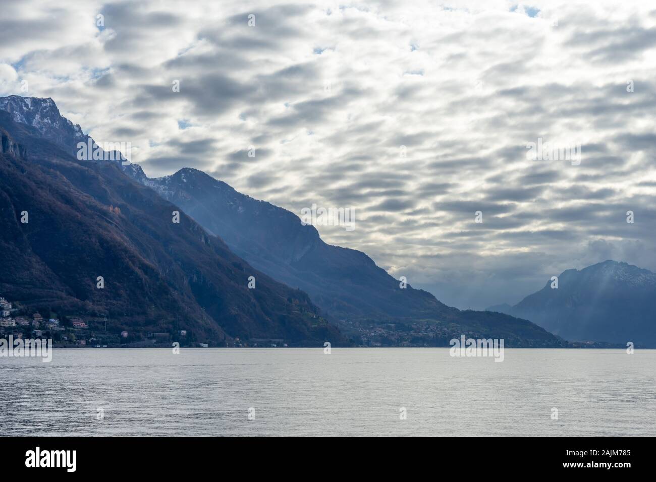 Beautiful landscape on Lake Como in December time Stock Photo - Alamy