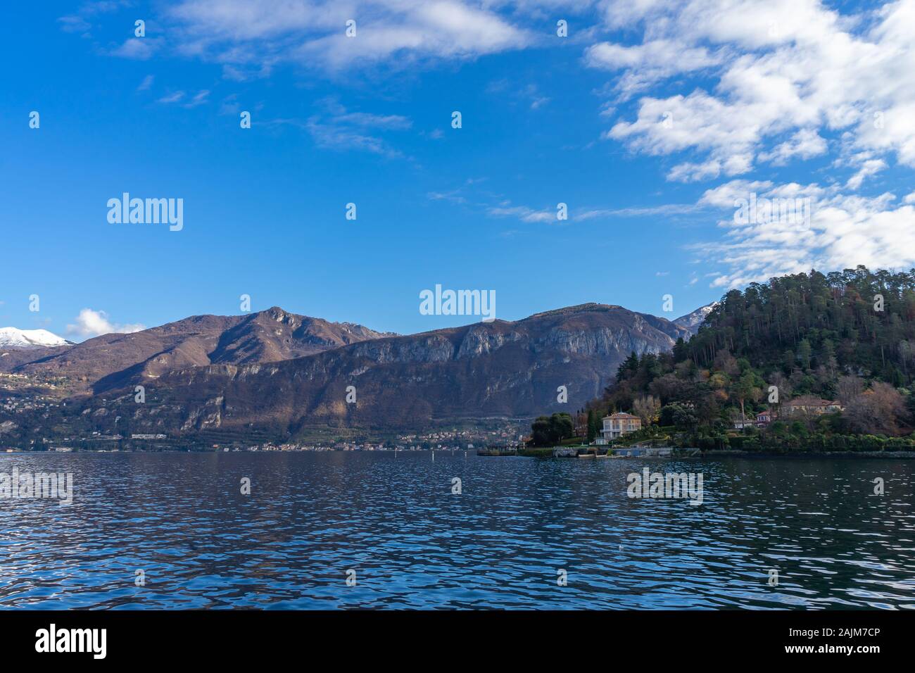 Beautiful landscape on Lake Como in December time Stock Photo - Alamy