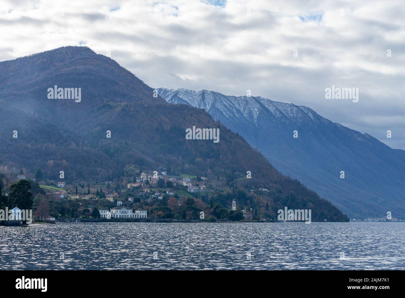 Beautiful landscape on Lake Como in December time Stock Photo - Alamy