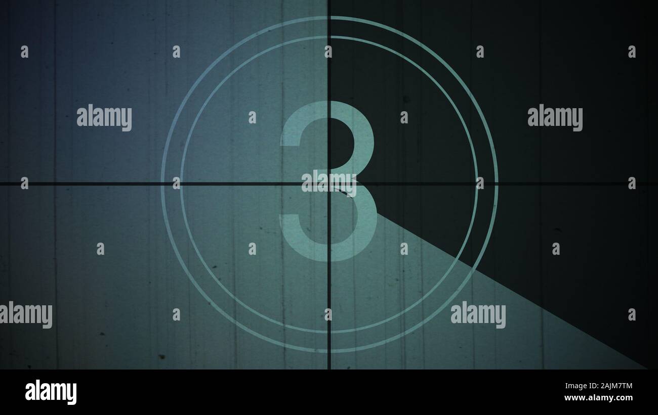 Film vintage countdown number 3 . Movie film strip with countdown ...