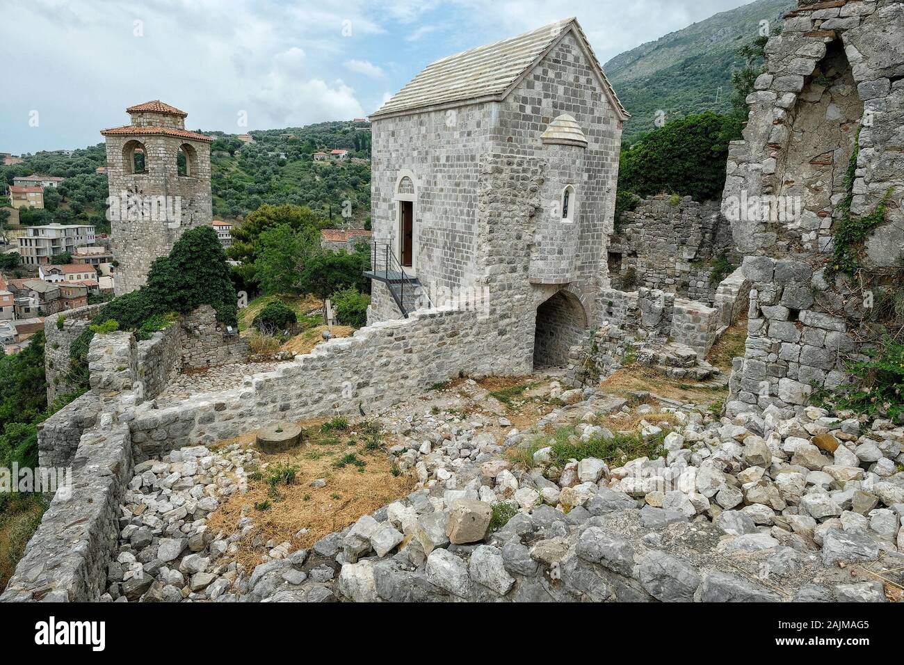 Ruins of Stari Bar ancient fortress in Montenegro Stock Photo - Alamy