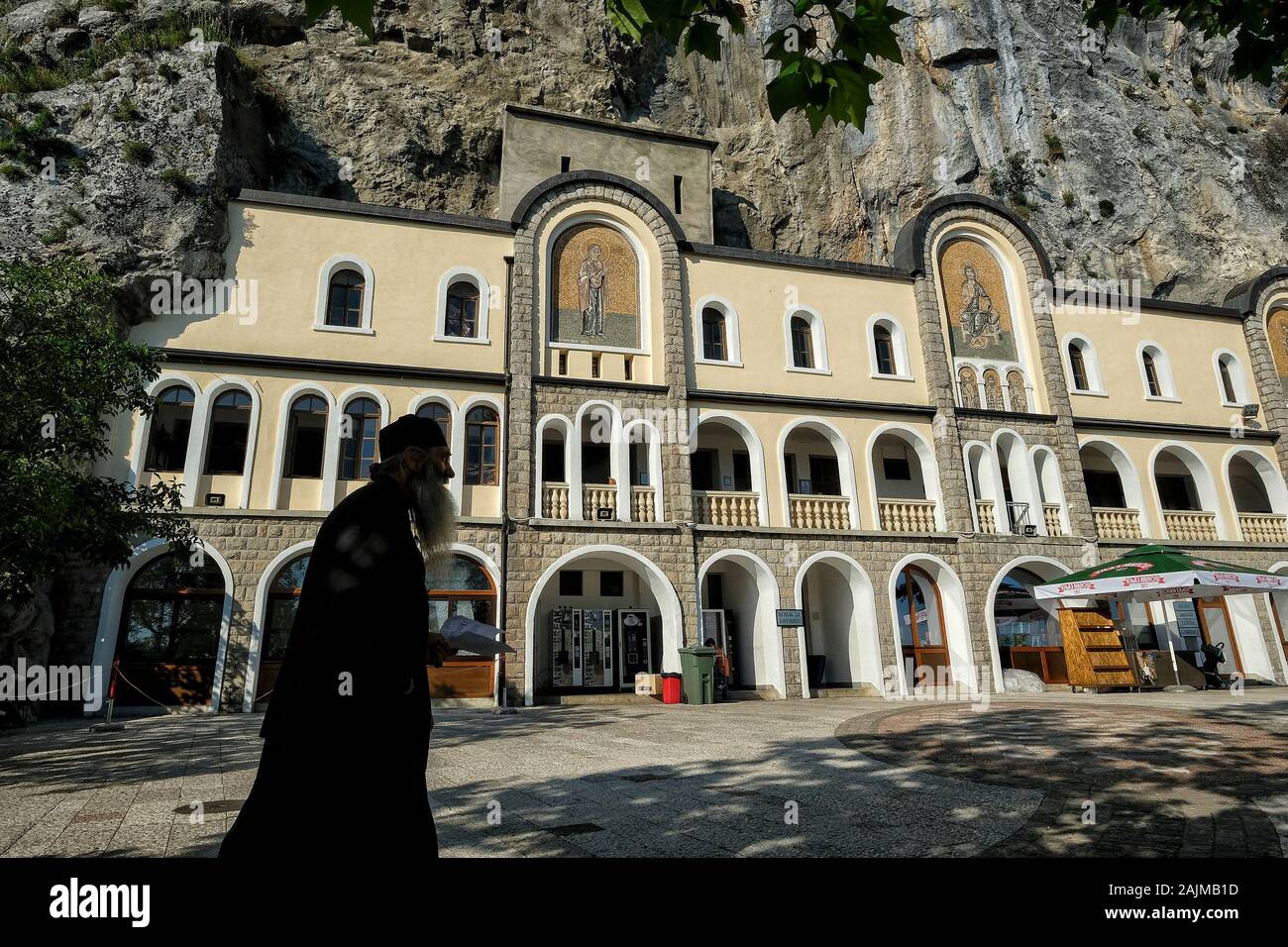 Ostrog, Montenegro - June 2019: Pilgrims and other visitors in the ...